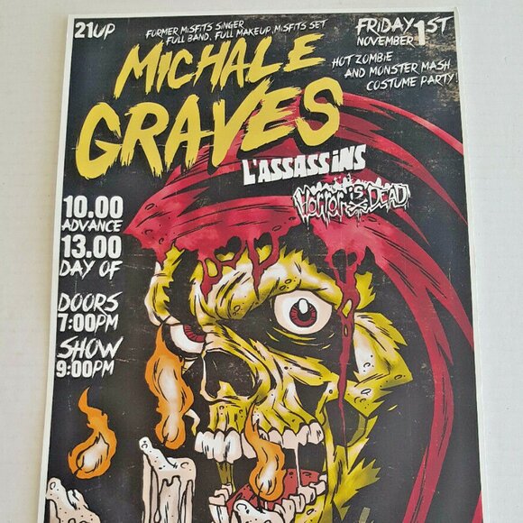 MICHALE GRAVES | Art | Michale Graves The Misfits Poster 7 X 11 Rare ...
